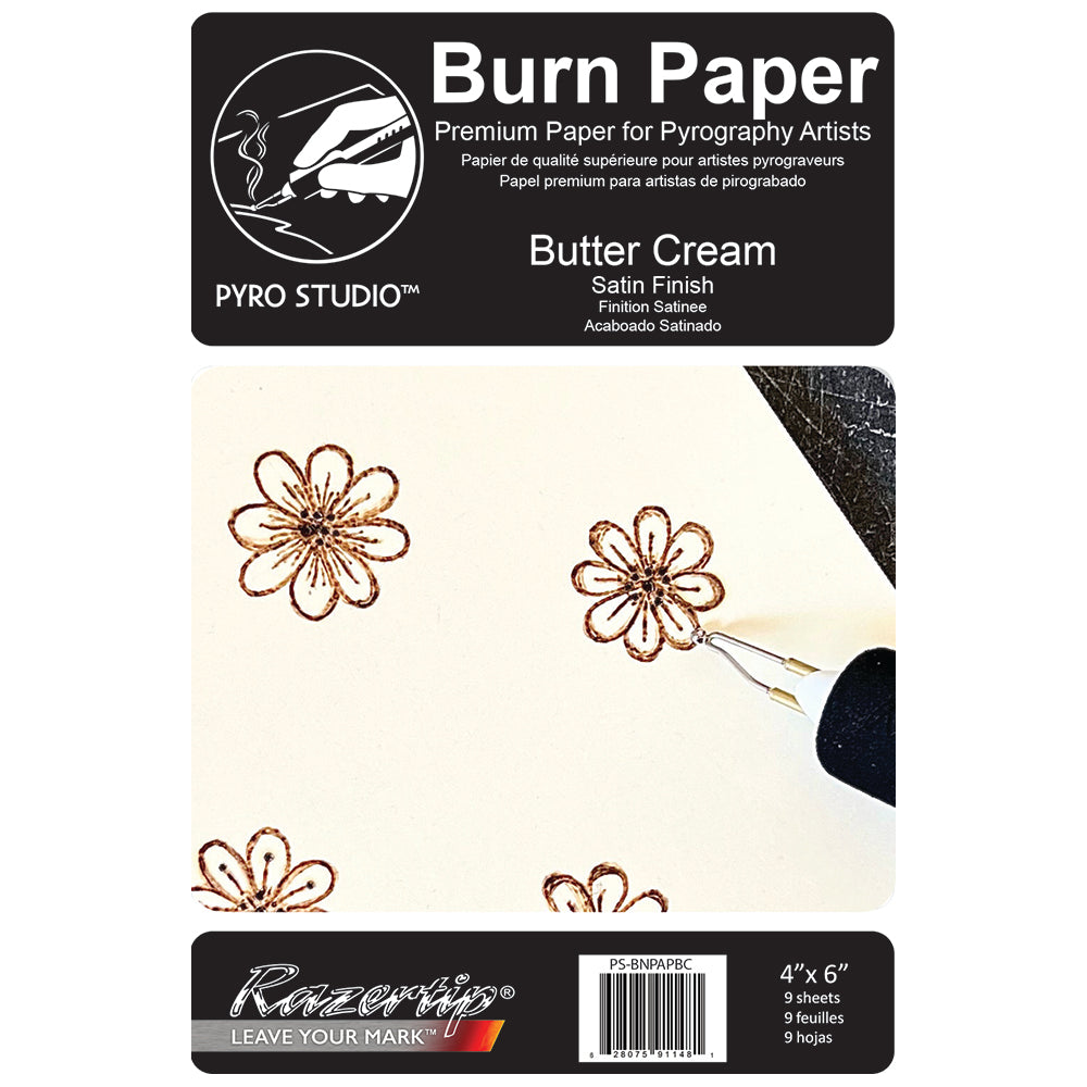 Butter Cream Premium Burn Paper - 4"x6", 9 Sheets — Razertip Industries Ltd